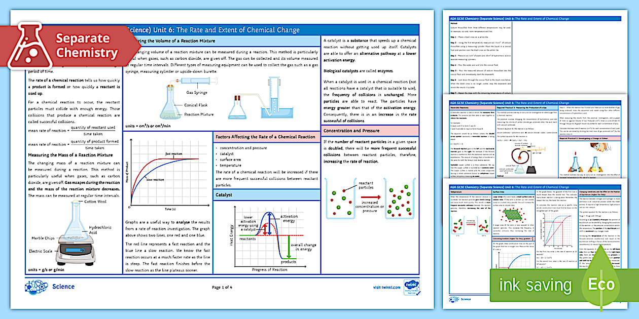 AQA GCSE Chemistry (Separate) Unit 6: The Rate and Extent of Chemical ...
