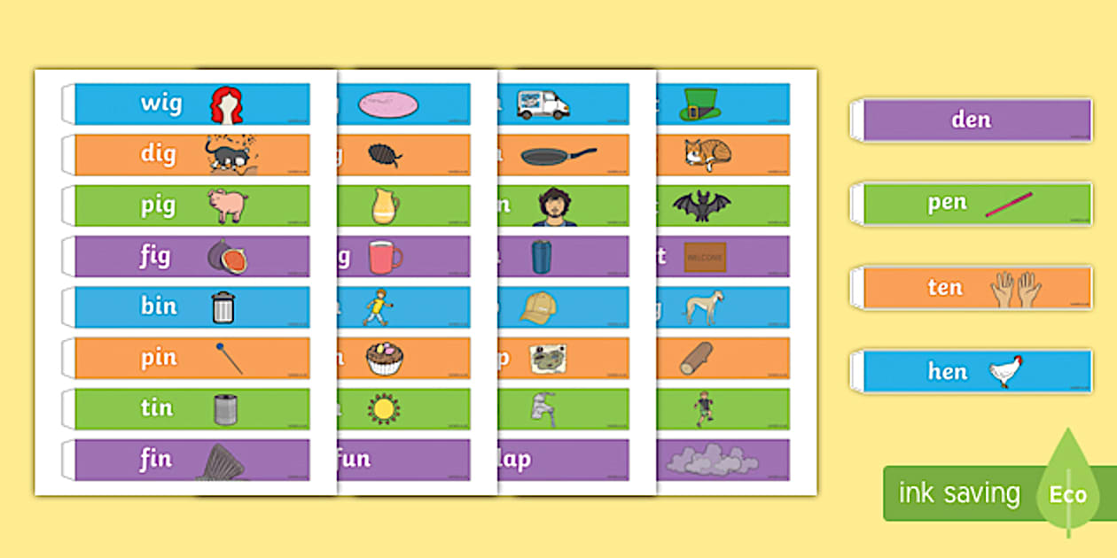 CVC Rhyming Words Paper Chain | Primary Resources - Twinkl