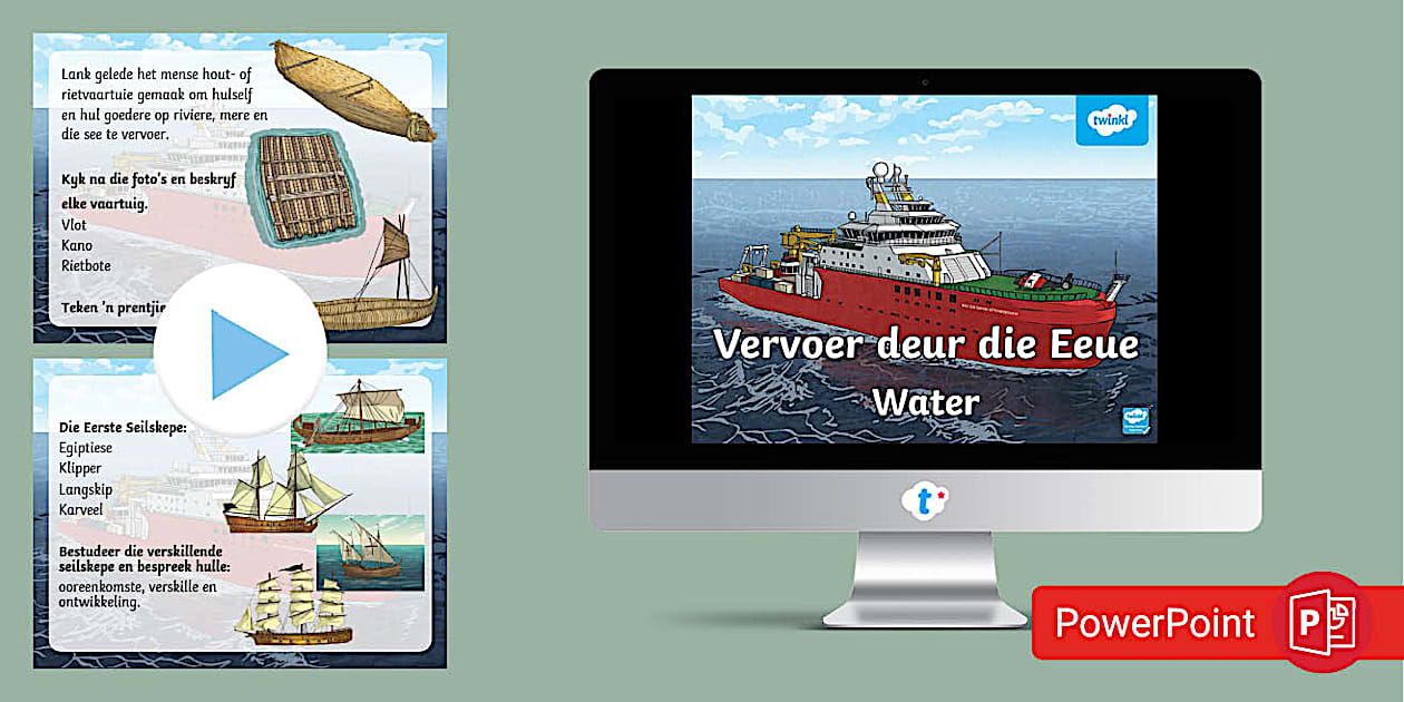 Vervoer deur die Eeue: Water - PowerPoint (teacher made)