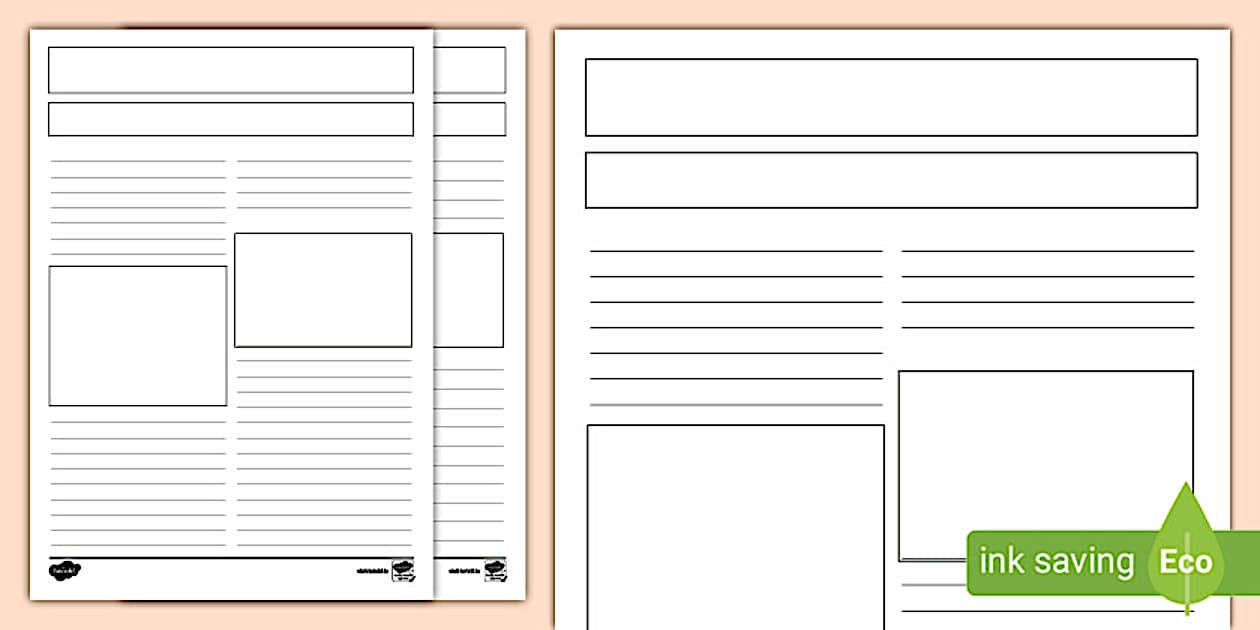 Johannes Gutenberg Newspaper Template 5th and 6th Class