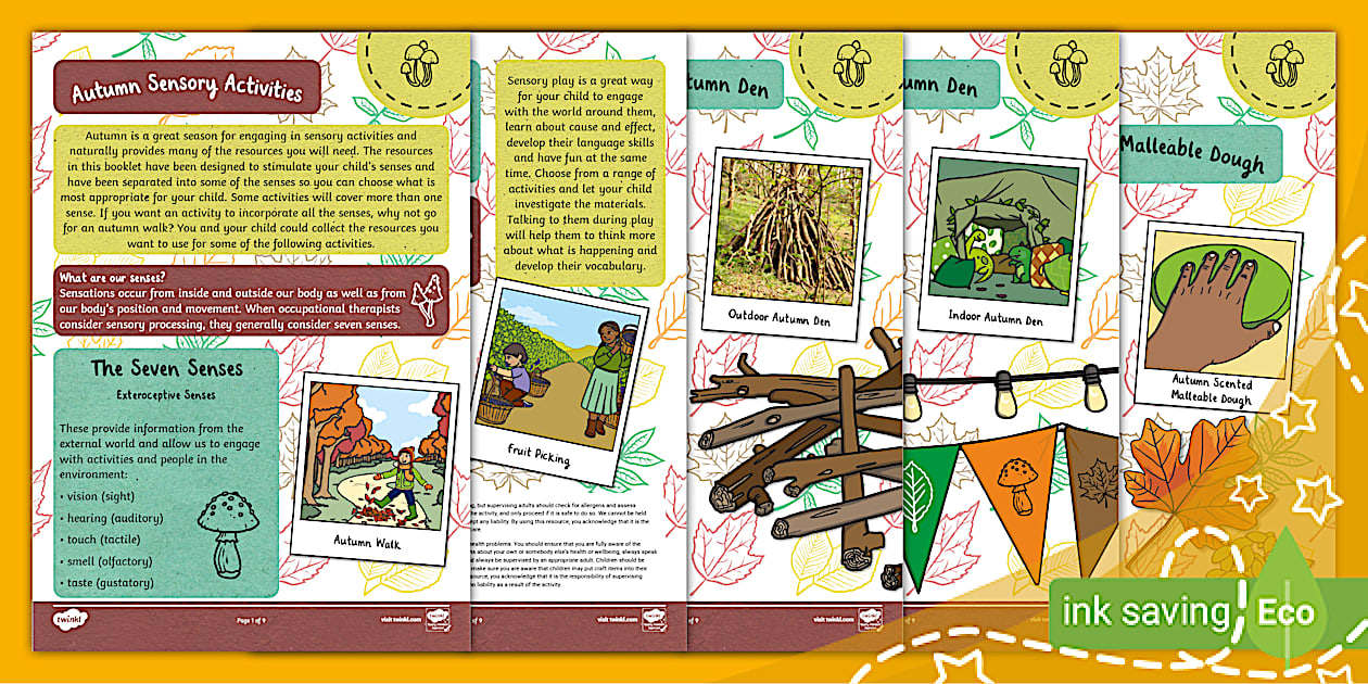 Autumn Sensory Activities (teacher made) - Twinkl