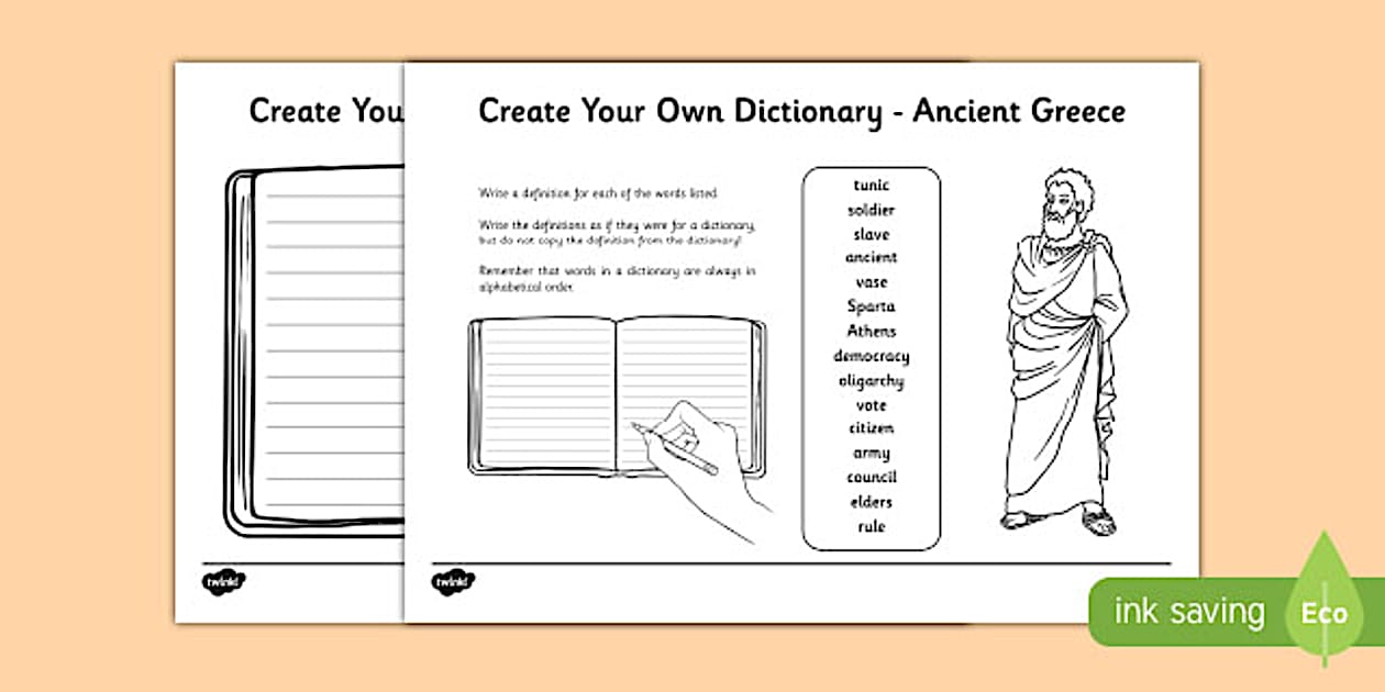 Ancient Greece Key Vocabulary Create Your Own Dictionary