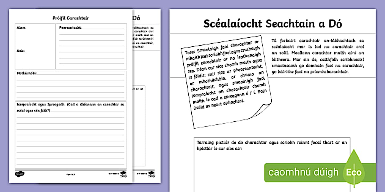 Narrative Writing Week Two Homework Worksheet Gaeilge