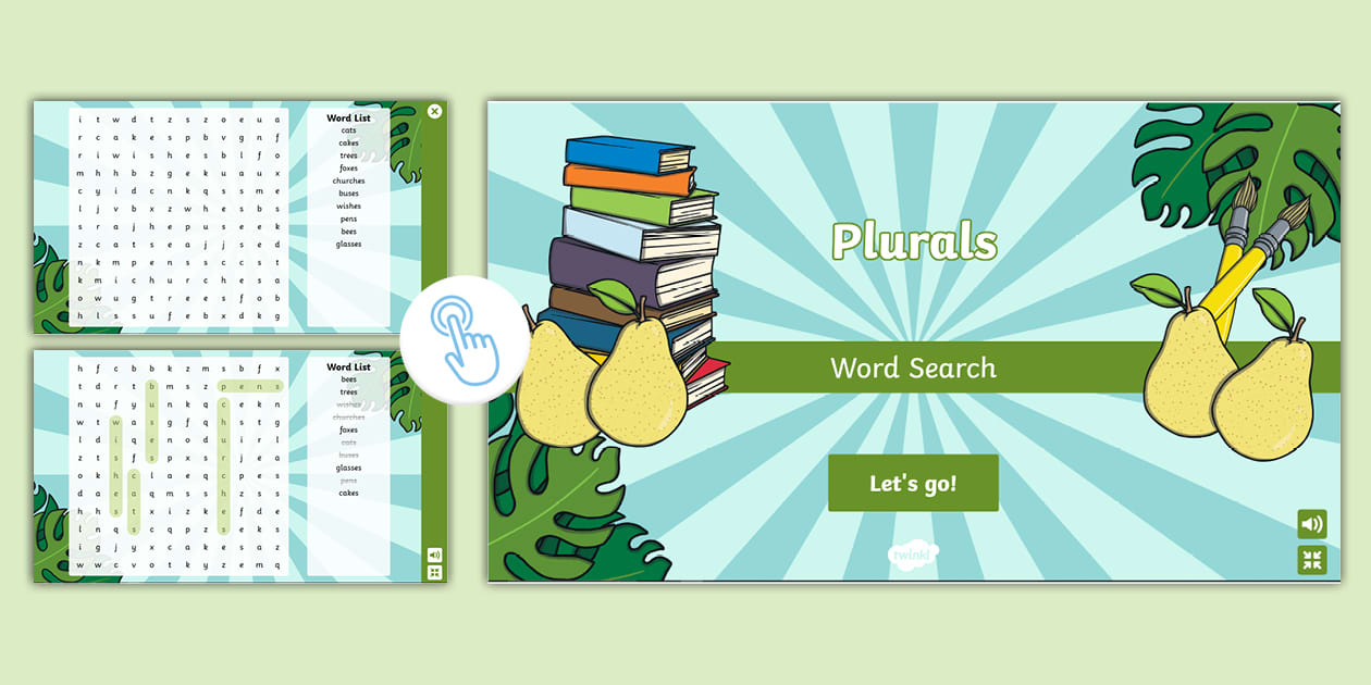 Plurals Interactive Word Search (Hecho por educadores)