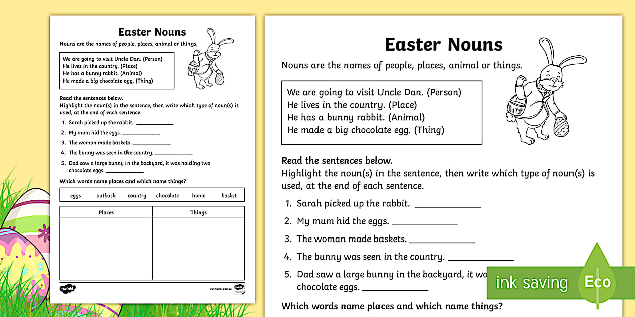 TAS Nouns Activity (teacher made) - Twinkl