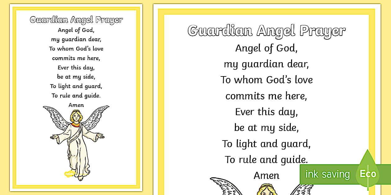 Guardian Angel Prayer – Printable A4 Display Poster – CfE
