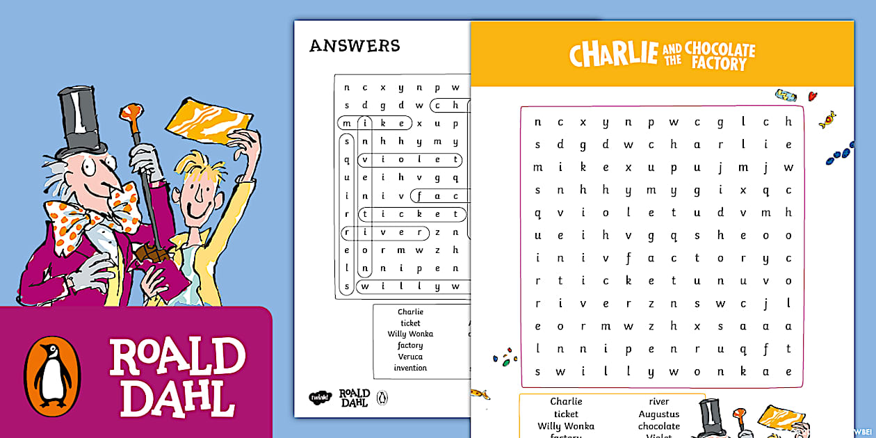 FREE Charlie and the Chocolate Factory: Word Search - Twinkl