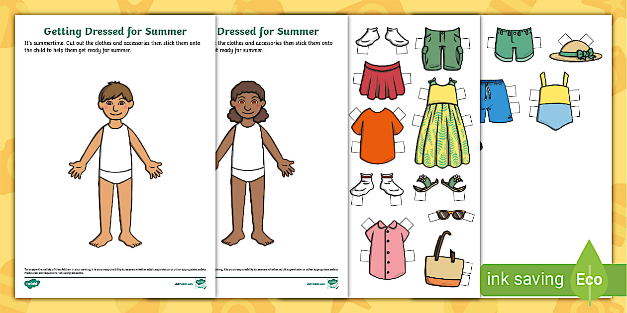 Summer Paper Dolls Activity (teacher made) - Twinkl