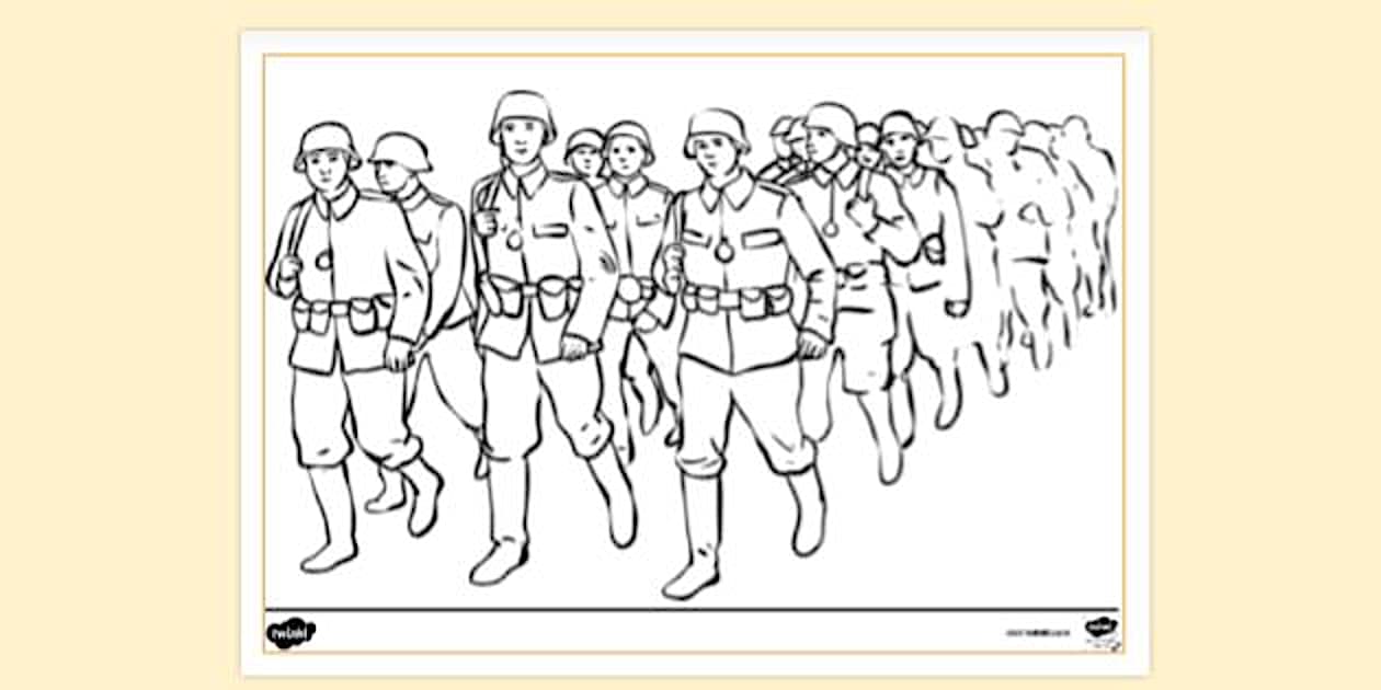 Army Colouring Page Online | KS2 Army Colouring - Twinkl