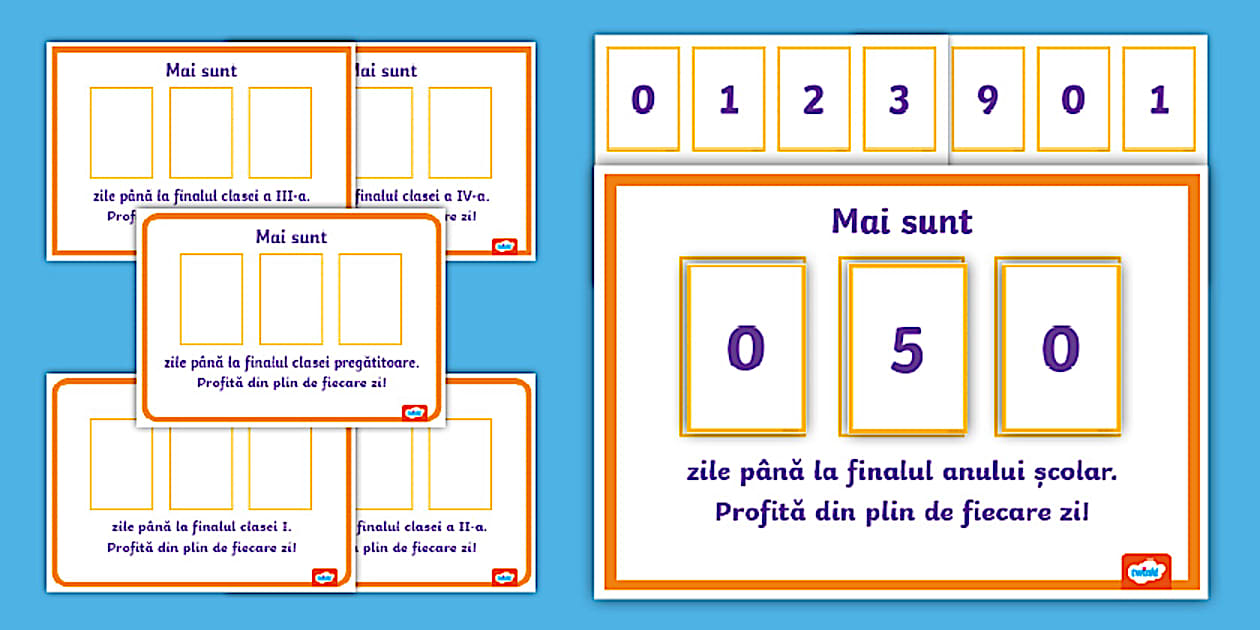 Numărătoarea inversă până la finalul anului școlar