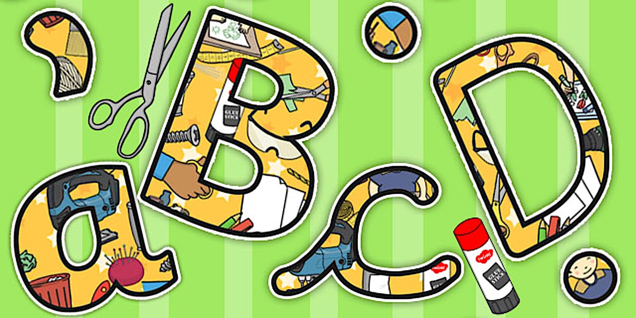 Design Technology A4 Themed Size Editable Display Lettering