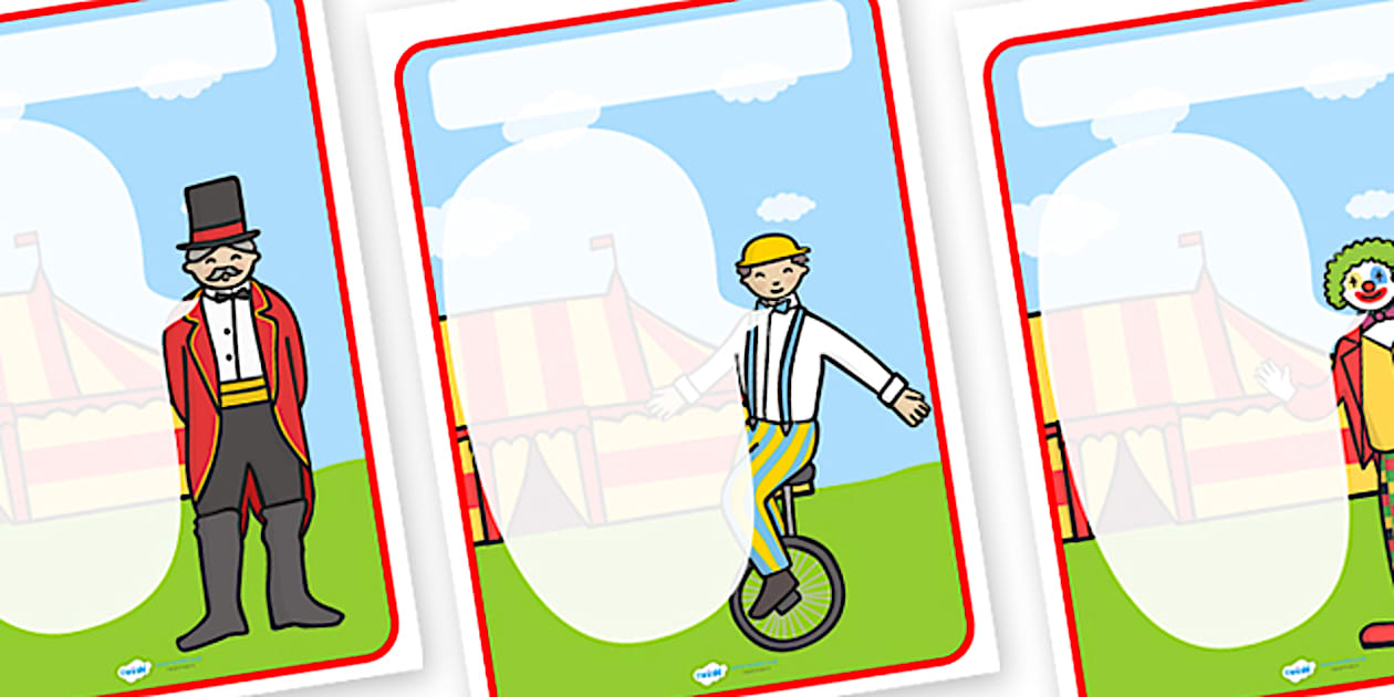 Editable Circus Themed Target Posters Large Speech Bubble