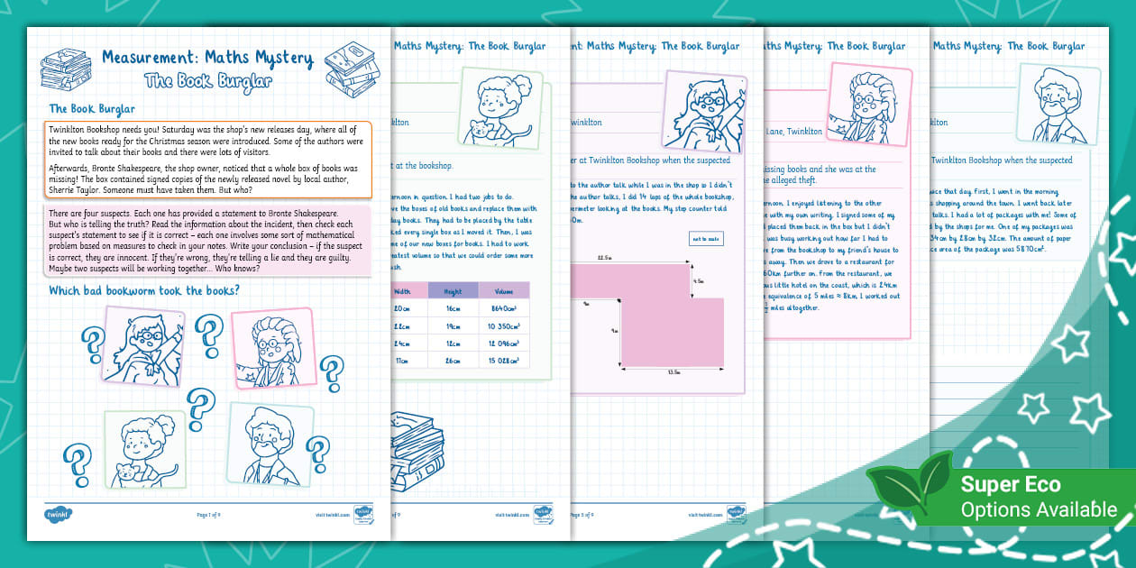 Measurement: Maths Mystery: The Book Burglar (Ages 10 - 11)
