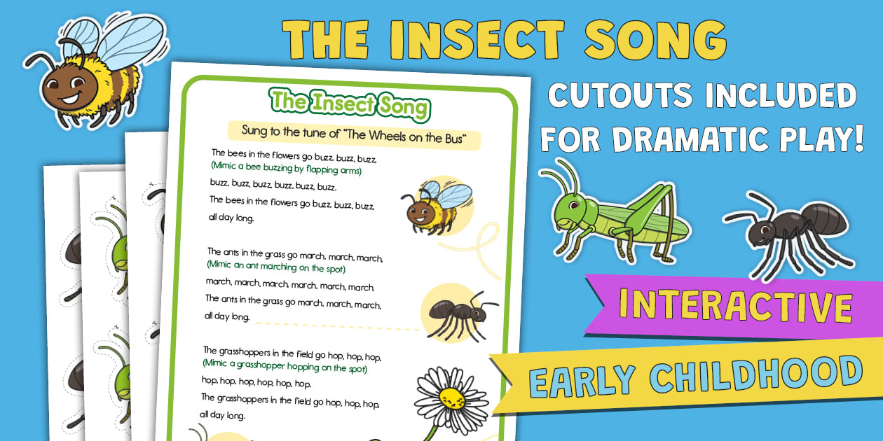 The Insect Song and Cutouts (Teacher-Made) - Twinkl