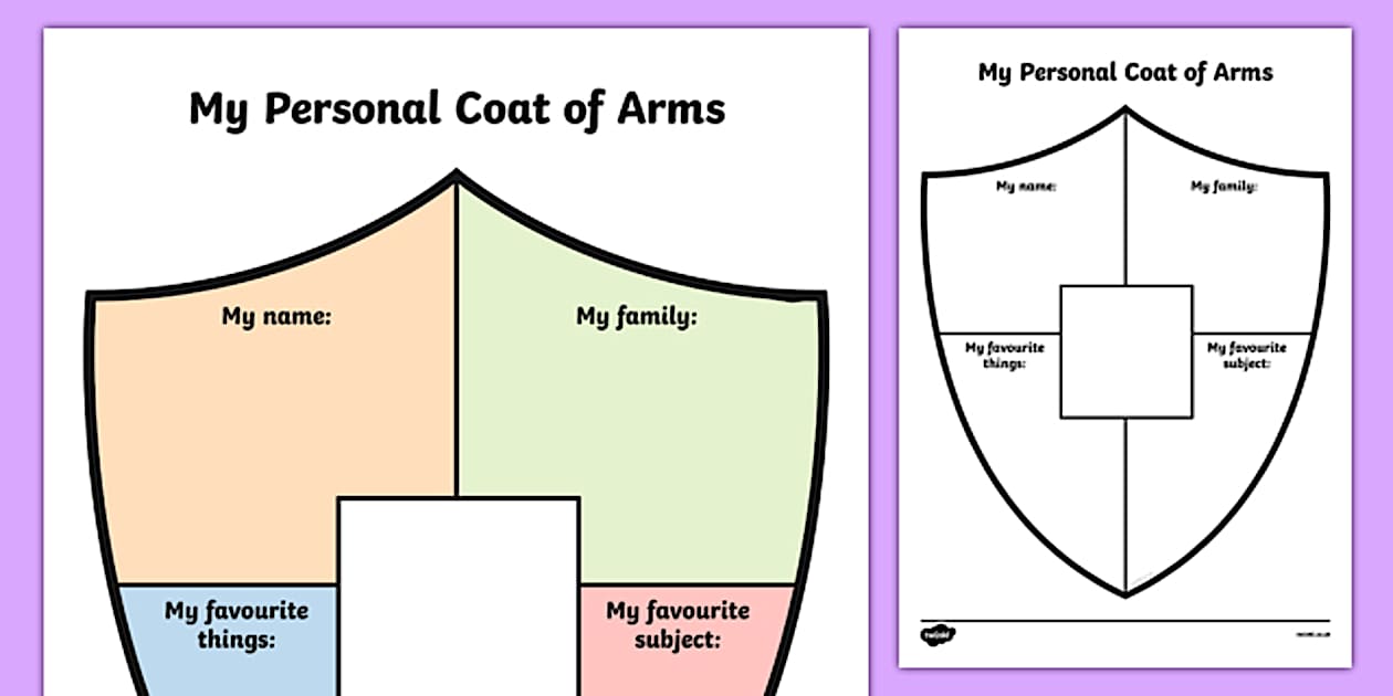 Editable Personal Shield Transition Writing Frame - Twinkl