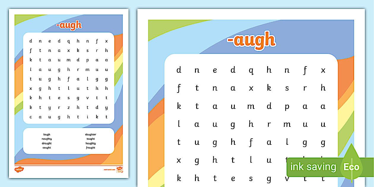 -augh Word Search (teacher made) - Twinkl