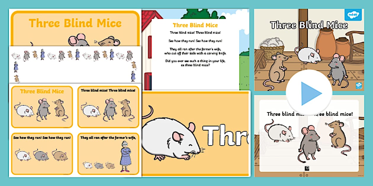 Three Blind Mice Resource Pack (teacher made) - Twinkl