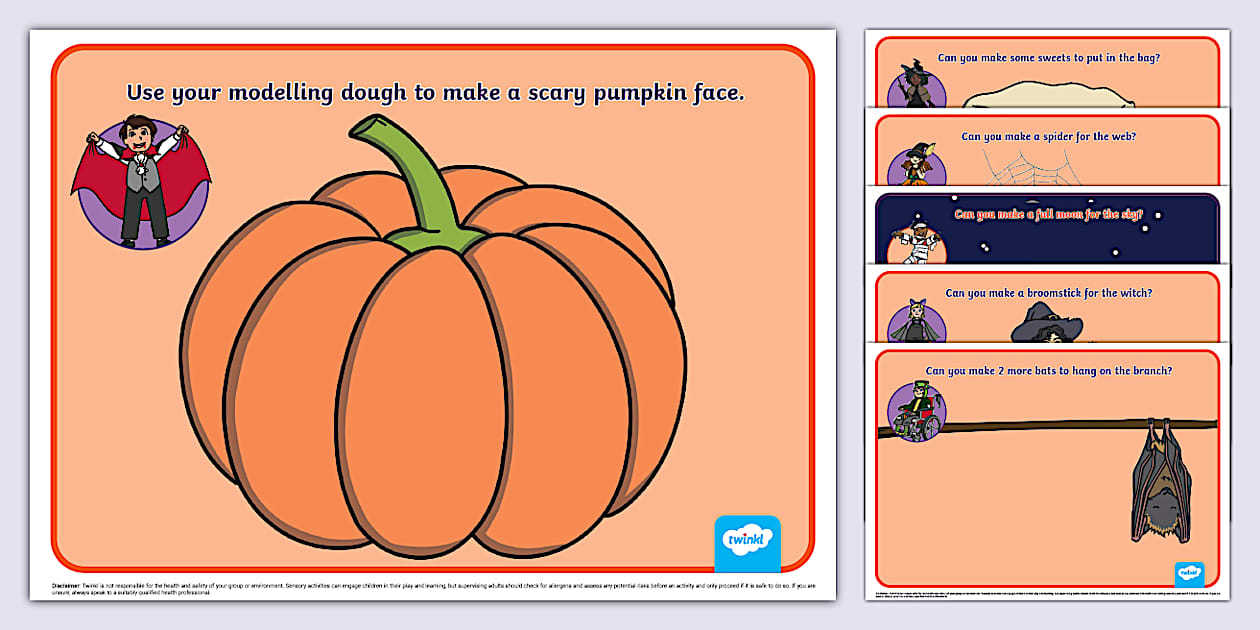 Halloween Modelling Dough Mats (teacher made) - Twinkl