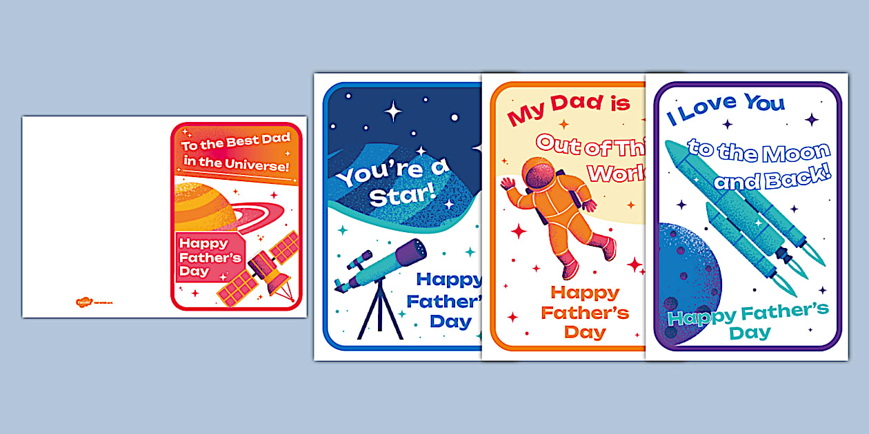 Space-Themed Father's Day Cards - Twinkl - KS1