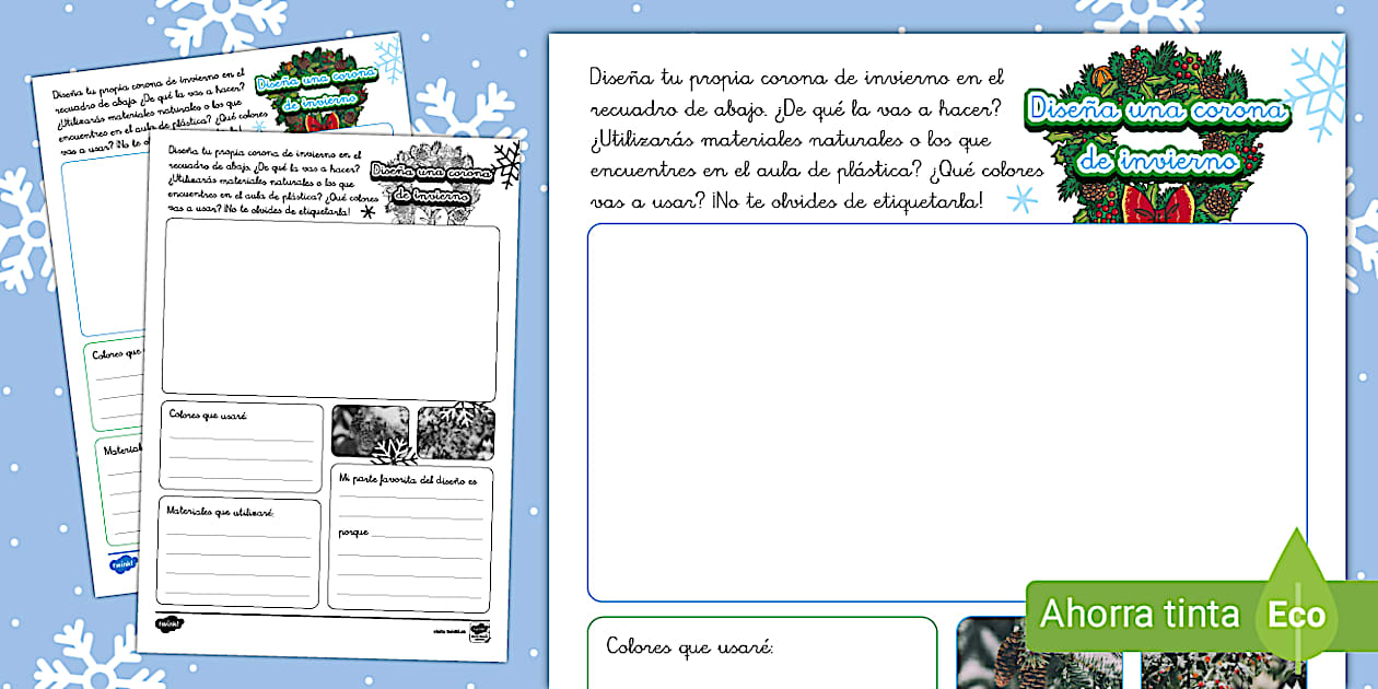 Ficha de actividad: Diseña una corona de invierno - Twinkl