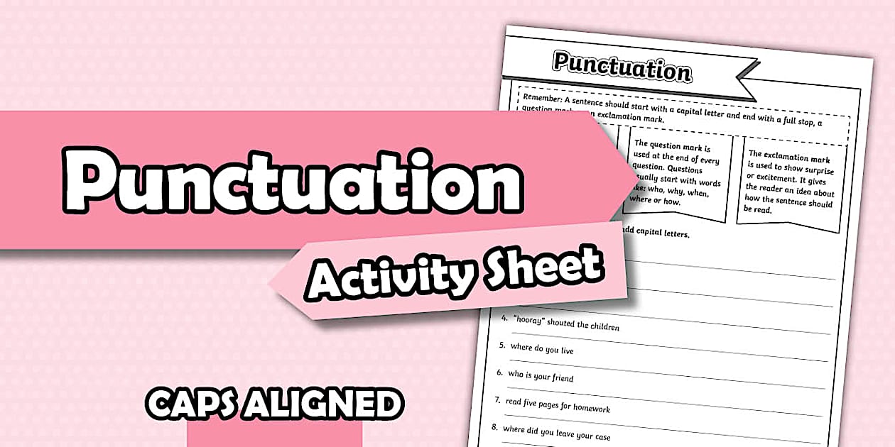 IP–Sentence Skills-Punctuation-Activity Sheet (CAPS Aligned)