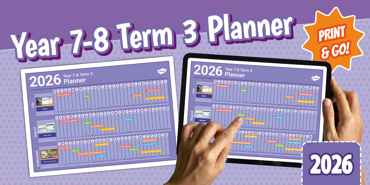 2026 Year 7-8 Term 3 Planner