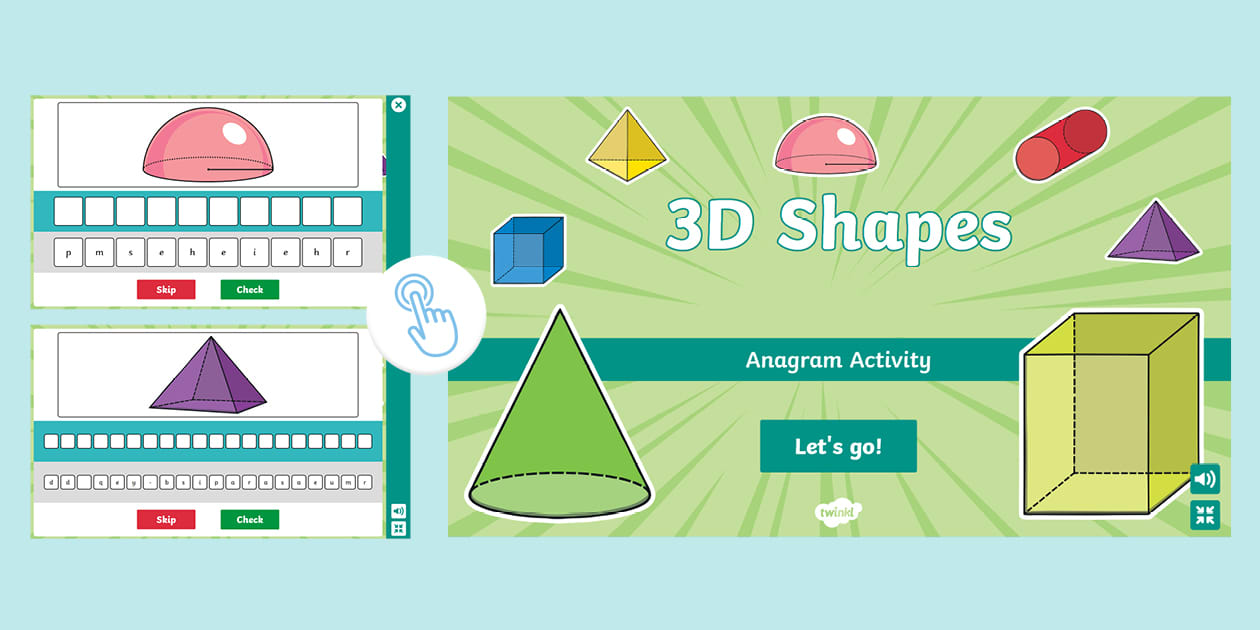 👉 3D Shapes Interactive Anagram Activity - Twinkl - KS1