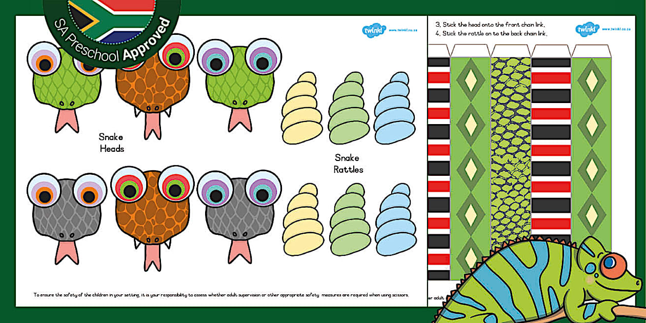 Paper Chain Snake Craft (teacher made) - Twinkl