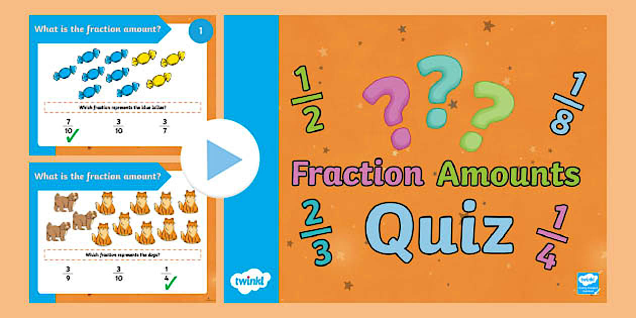 Fraction Amounts Quiz (teacher made) - Twinkl