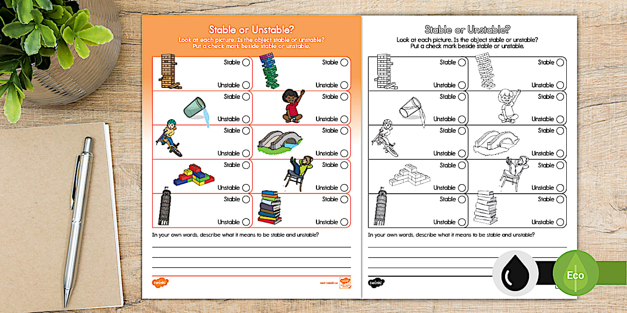 Stable and Unstable Structures Activity (teacher made)