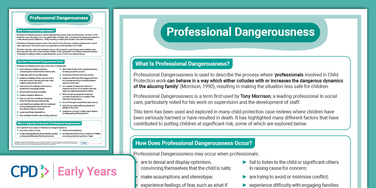 Safeguarding: Professional Dangerousness | Early Years CPD