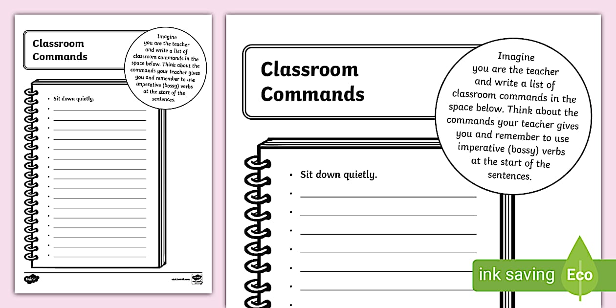 Classroom Commands Activity,commands (professor feito)
