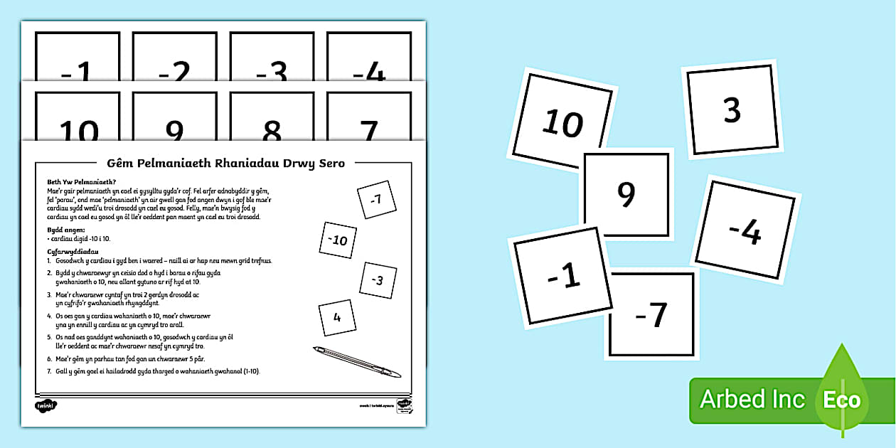 Gêm Mathemateg Gwerth Lle Cyfri yn Ôl Drwy Sero – Blwyddyn 4