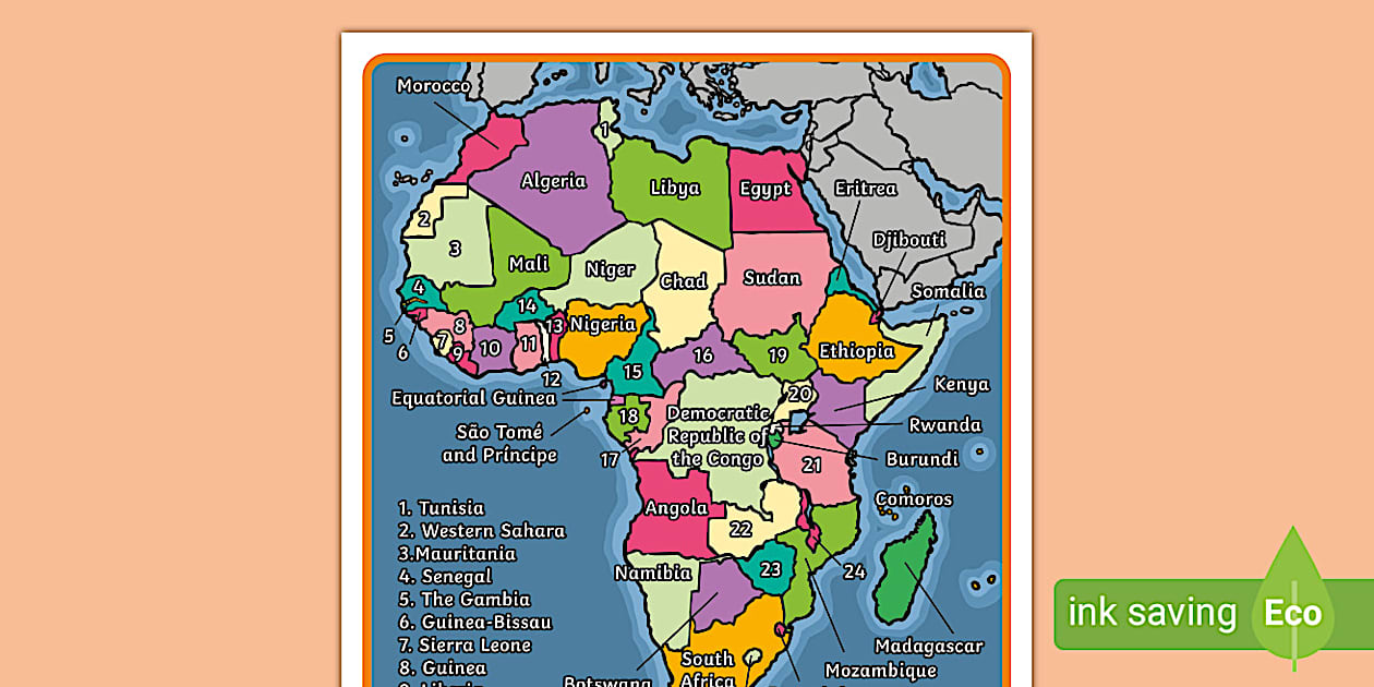 Africa Poster | Map of Africa (teacher made) - Twinkl