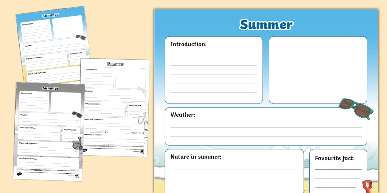 Summer Non-Chronological Report Template