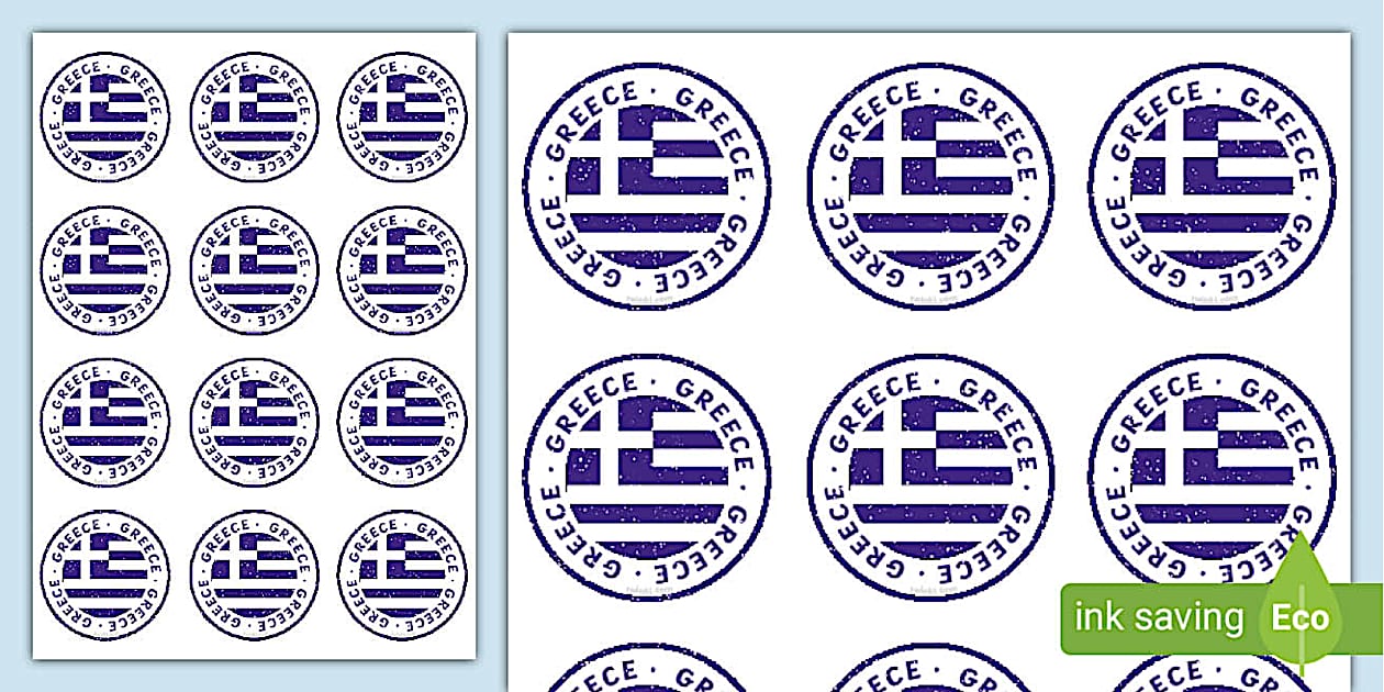 Greece Passport Stamp Cut-Outs - Twinkl - KS1 (teacher made)