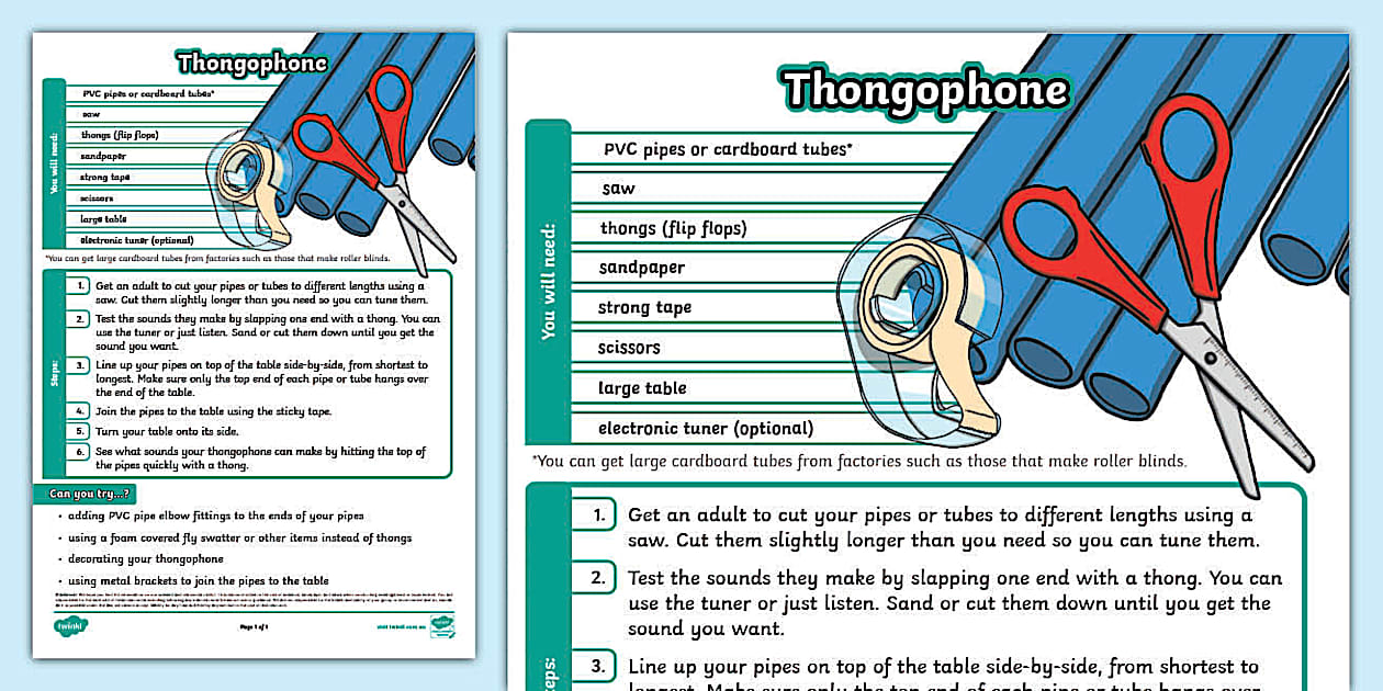 Thongophone Instructions | Music Instrument Craft - Twinkl