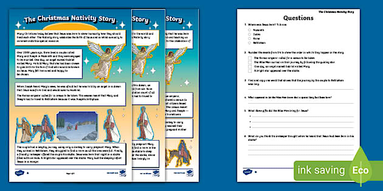 UKS2 The Christmas Nativity Story Reading Comprehension