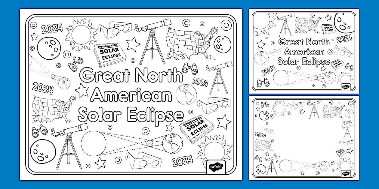 Let's Doodle! Great North American Solar Eclipse Coloring