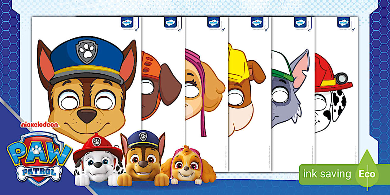 PAW Patrol Face Masks: Printable | Paramount | Twinkl