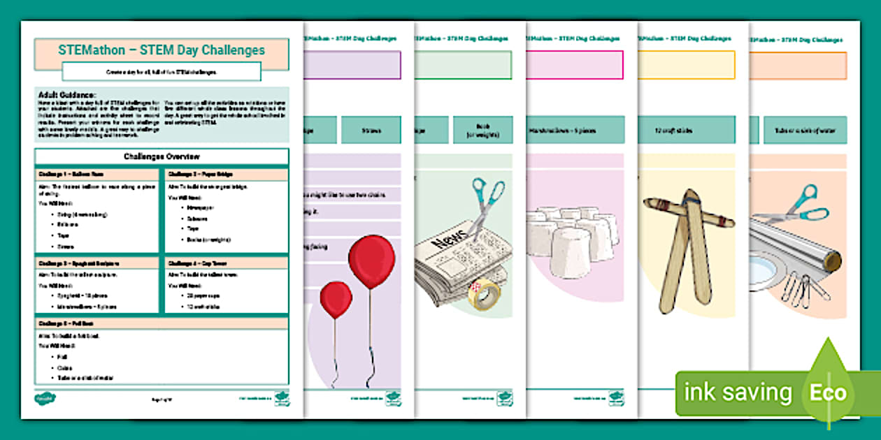 Editable STEMathon – STEM Day Challenges (teacher made)