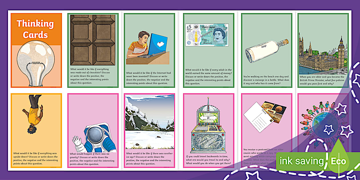 Thinking Cards (Ages 7 - 11) (teacher made) - Twinkl