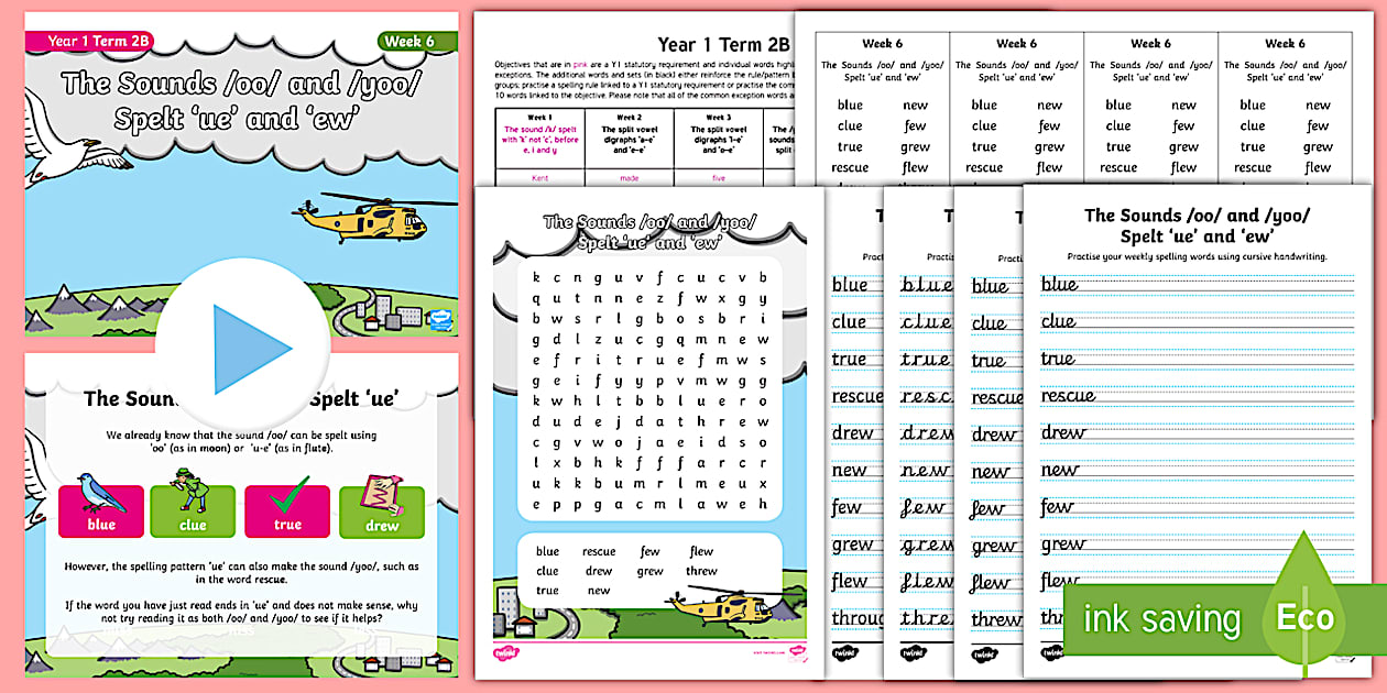 Year 1 Term 2B Week 6 Spelling Pack (professor feito)