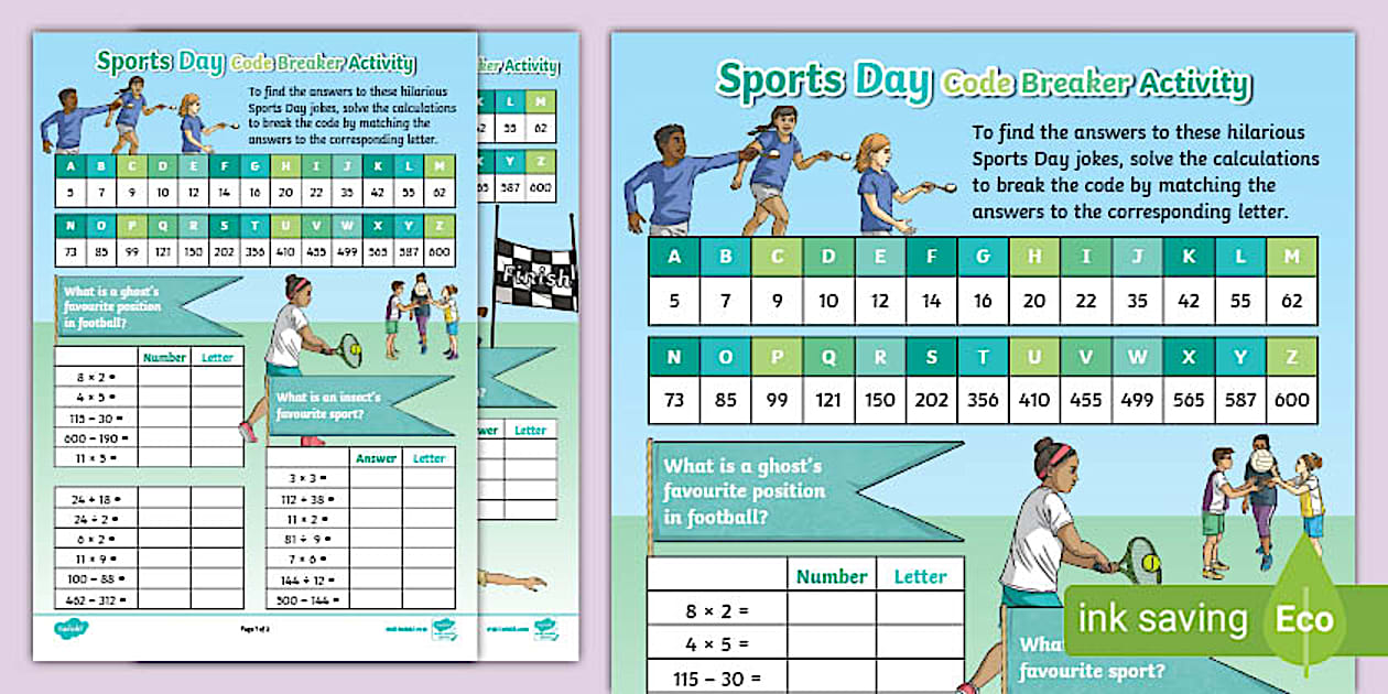 👉 Year 4 Sports Day Code Breaker Activity - Twinkl - KS2