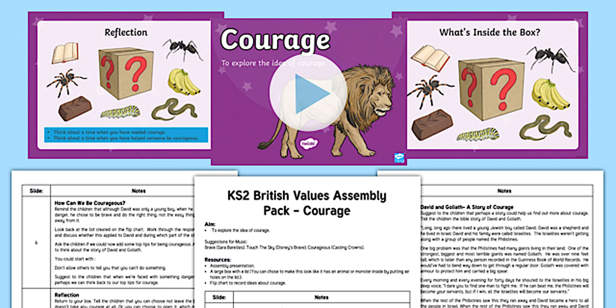 Courage Assembly Pack - Assembly About Courage - Twinkl