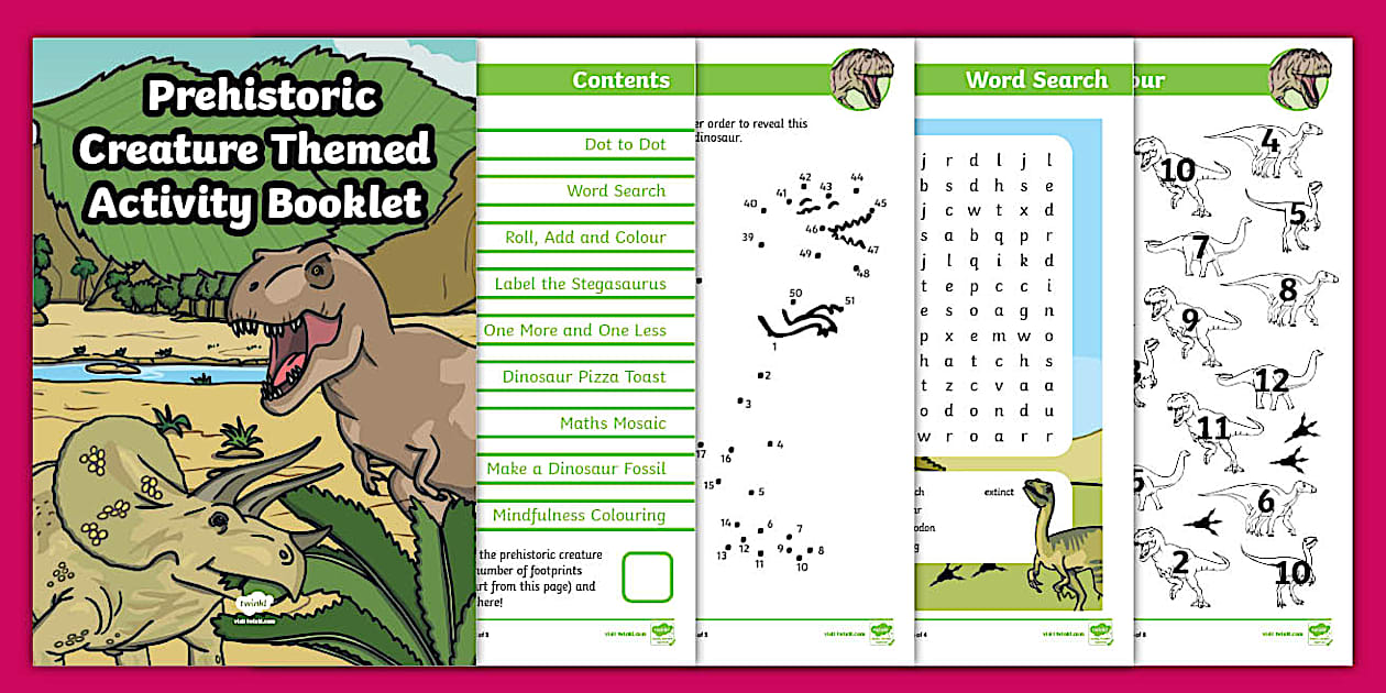 Prehistoric Creature Themed Activity Booklet - Twinkl - KS1