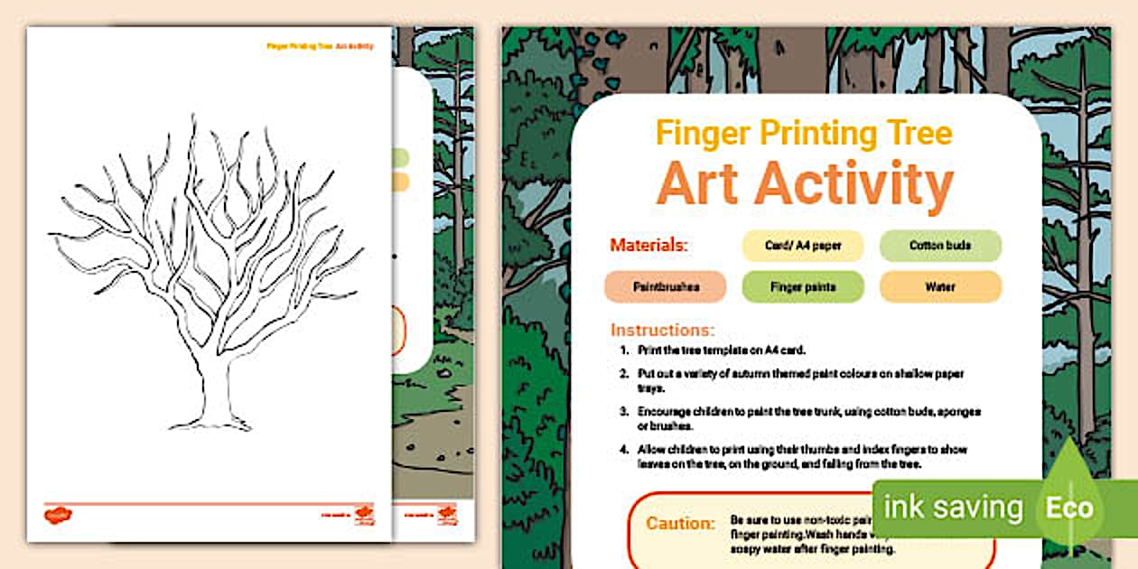 Editable Finger Printing Tree Art Activity - Twinkl