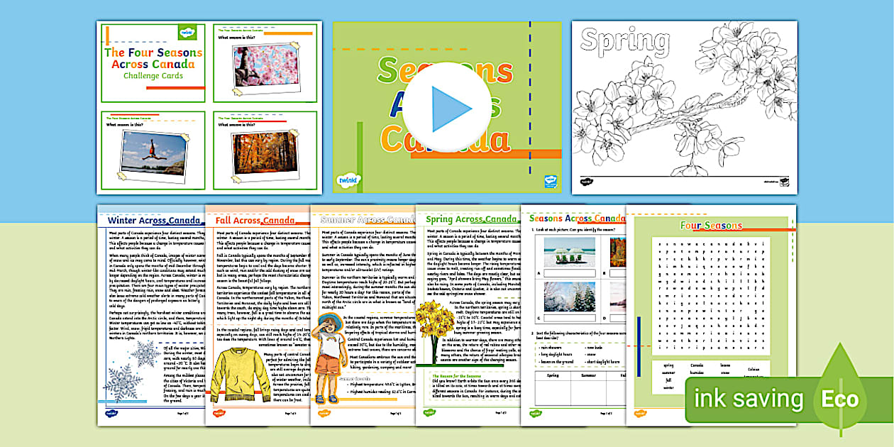 Canada's Four Seasons Science Pack | Grade 4 to 6 | Twinkl