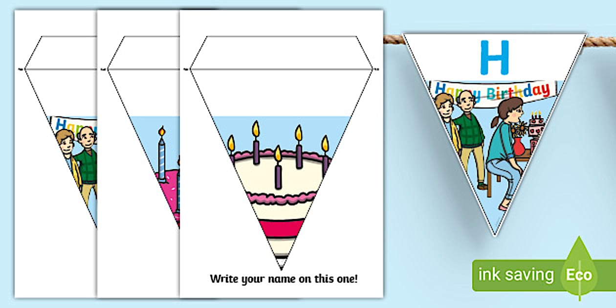 Personalised Birthday Bunting resource - Display resources