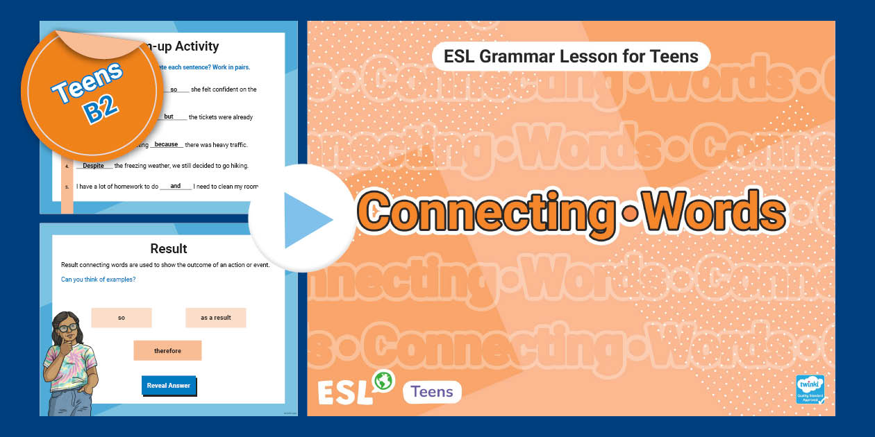 Twinkl's ESL Connecting Words PPT Lesson (teacher made)